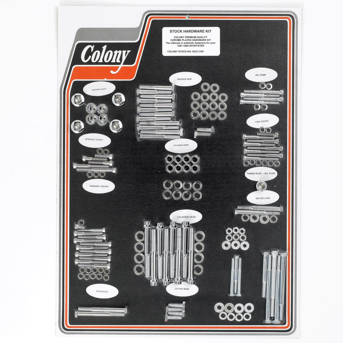 Colony Machine #8322 CHR Complete Stock Hardware Kit - 1981-1985 Harley ...