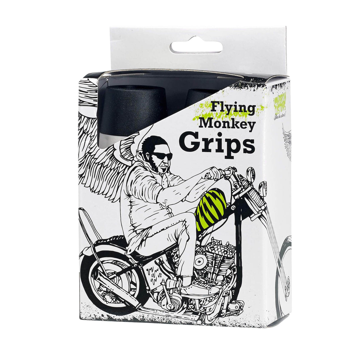 Lowbrow Customs Flying Monkey Grips - Black and White Stripes - 1 inch