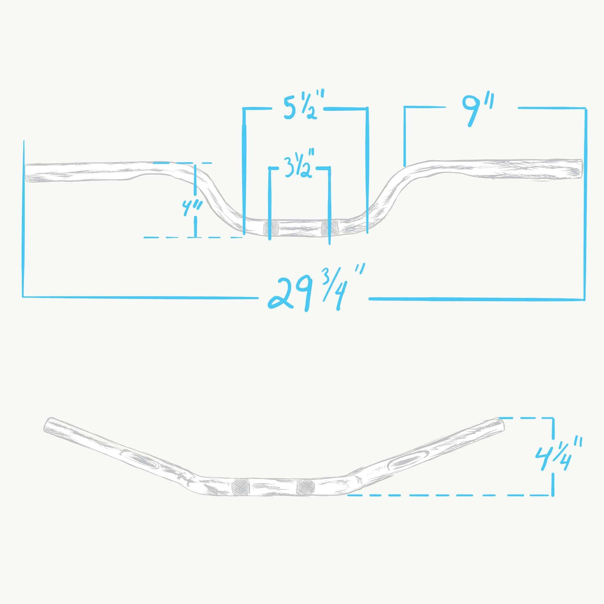 Lowbrow Customs Super Four Bar Handlebars - 1 inch - Chrome