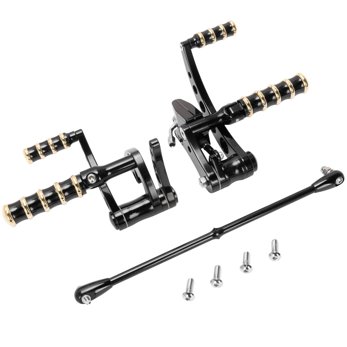 Kustom Tech Vintage Line Forward Controls - Black & Brass - 1986-99 ...