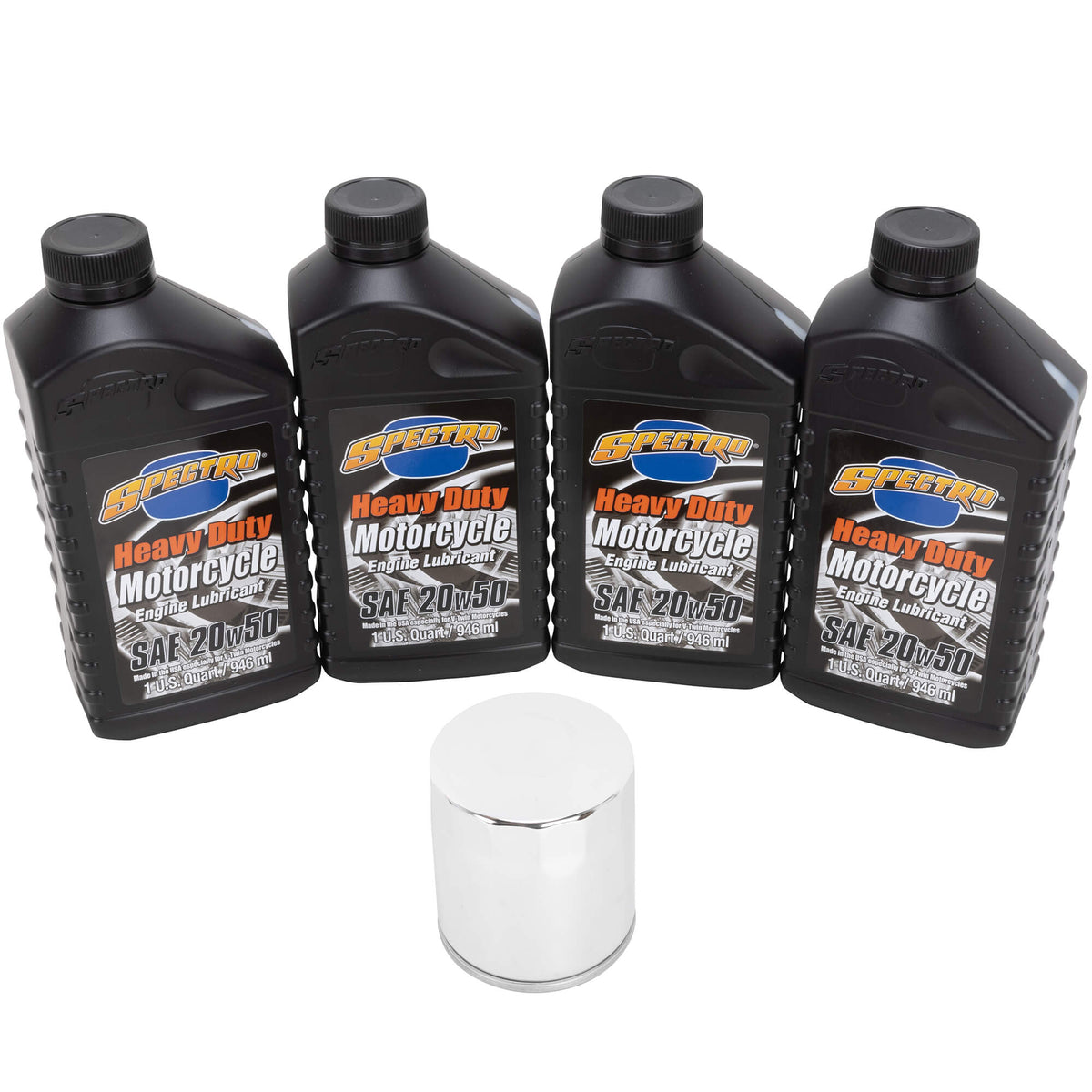 Spectro Oil Twin Cam Conventional Oil Change Kit with Chrome Filter ...