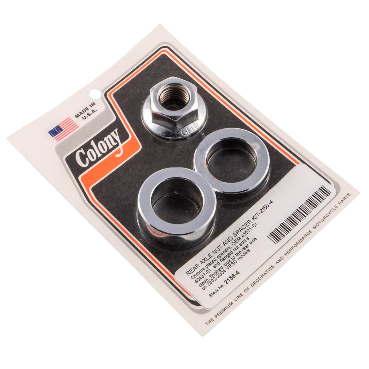 Colony Machine #2156-4 Rear Axle Nut/Smooth Spacer Kit 2002-2004 Harley ...