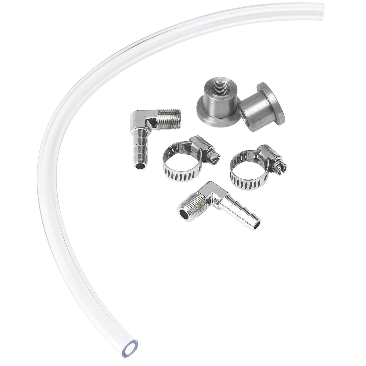Lowbrow Customs DIY Gas Tank Fuel Sight Gauge Kit - Clear - Chrome Fittings