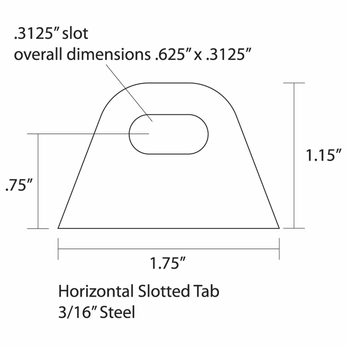 Lowbrow Customs Tab #6 - Mild Steel Mounting Tabs 3/16 inch thick - 4 pack
